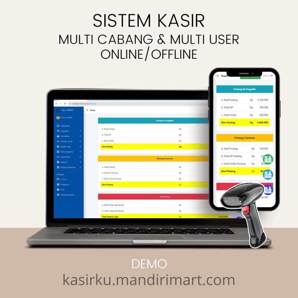 Sistem Kasir Multi Cabang Multi User KasirKU - Mandiri Mart Group